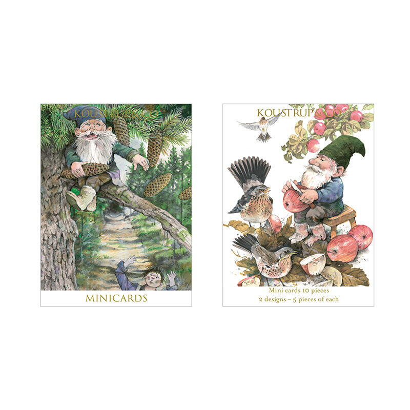 Scandinavian Christmas Naughty Gnome/Nisse Mini Cards | 5 Cards – The Danes