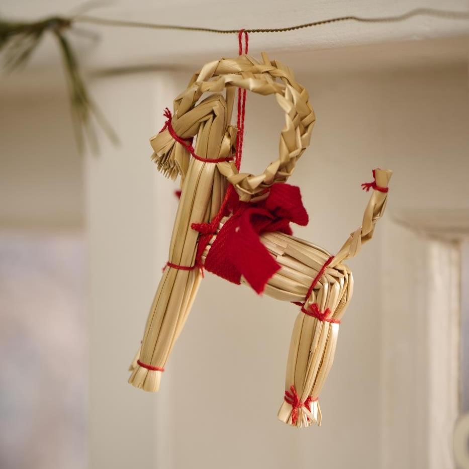 Scandinavian Christmas Straw Goat Hanging Tree Decoration | 2 sizes ...