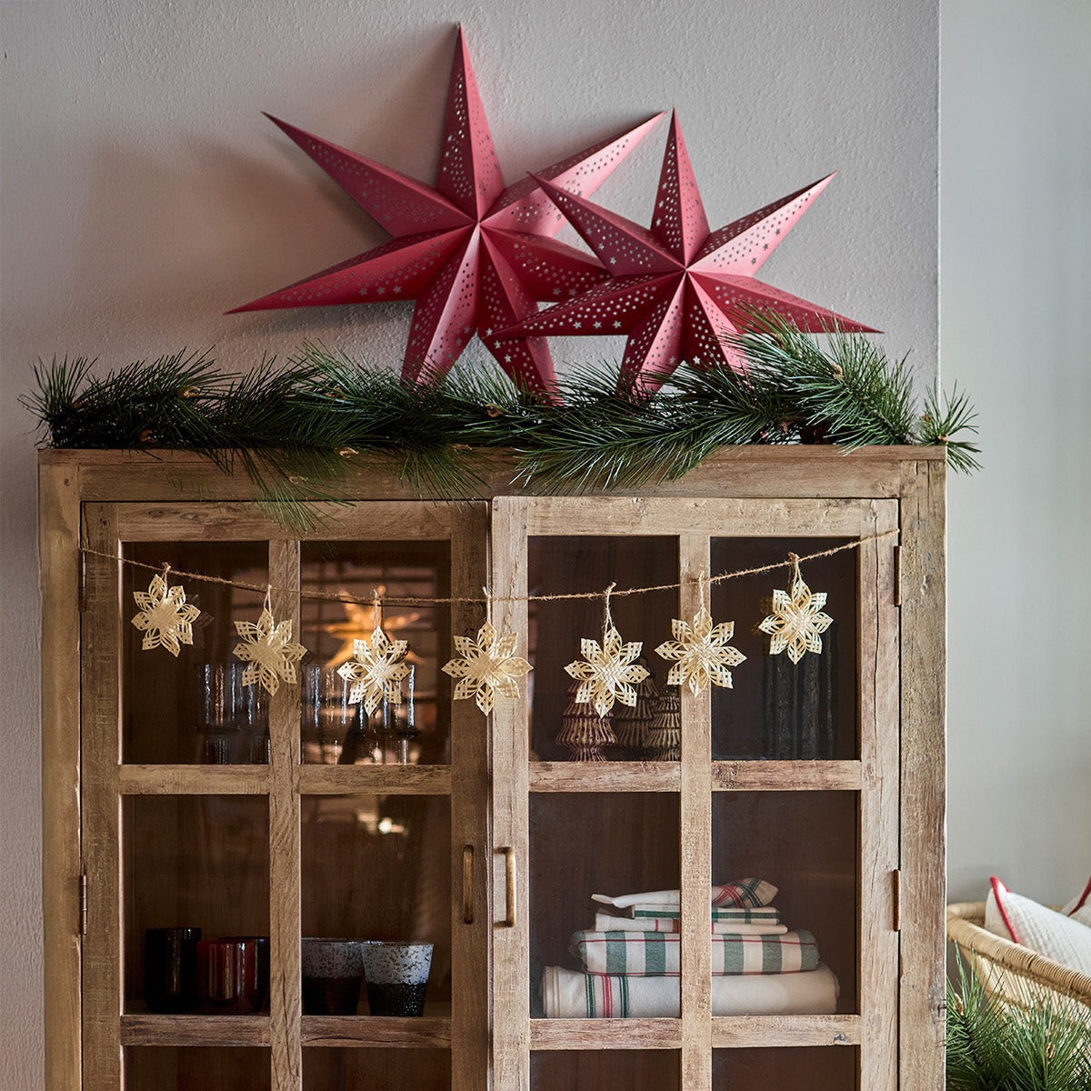 Braided Wood Snowflake Decoration 25cm | Scandinavian Christmas Decor ...