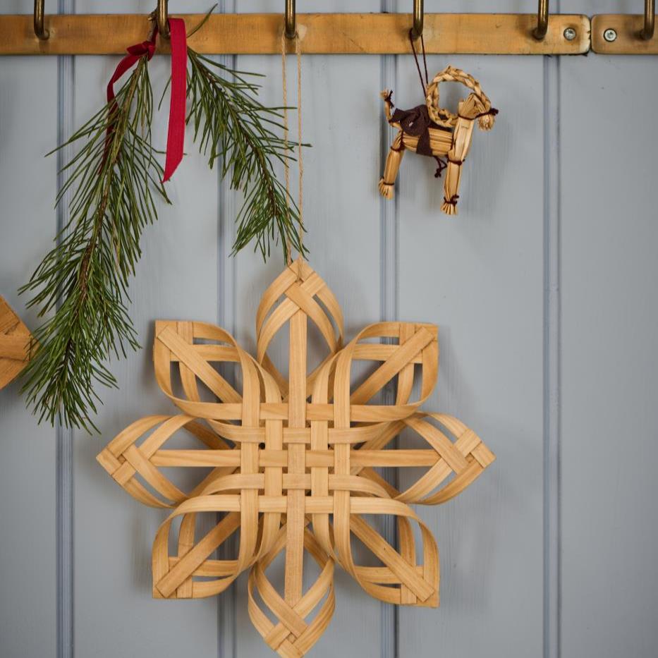 Braided Wood Snowflake Decoration 25cm | Scandinavian Christmas Decor ...