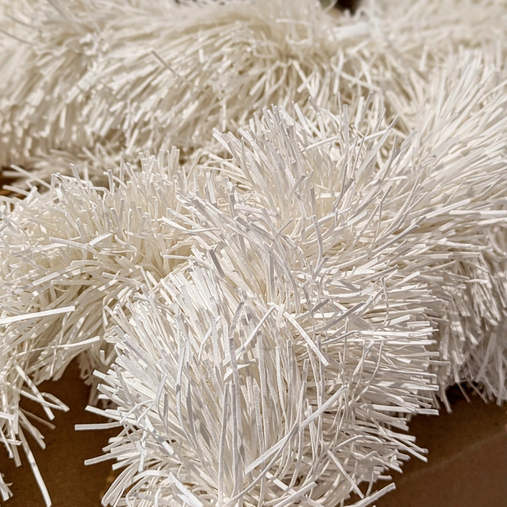 Recycled Paper Tinsel Garland | White x 2Mtr | REcycled & Eco friendly ...