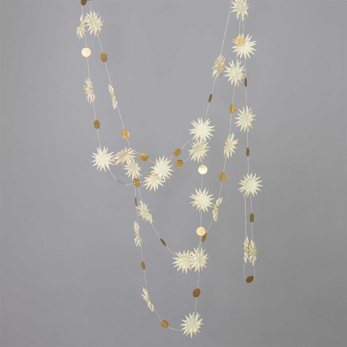 Gold & White Falling Star Garland - Fair Trade, 3Mtr | Christmas or ...