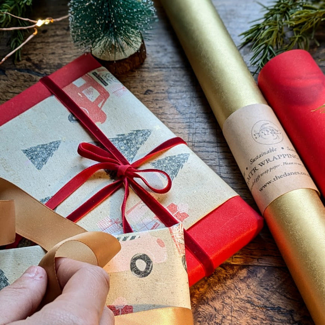 Red Kraft Wrapping Paper - 3m, Recycled | Eco Friendly Christmas Gift ...